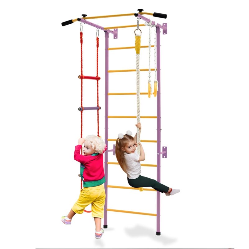 Funphix 5 In 1 Swedish Ladder Wall Gym Set – Small – Pink - Funphix