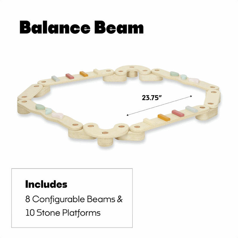 Kids Gymnastics Balance Beam Set with Stepping Stones; Adjustable ...