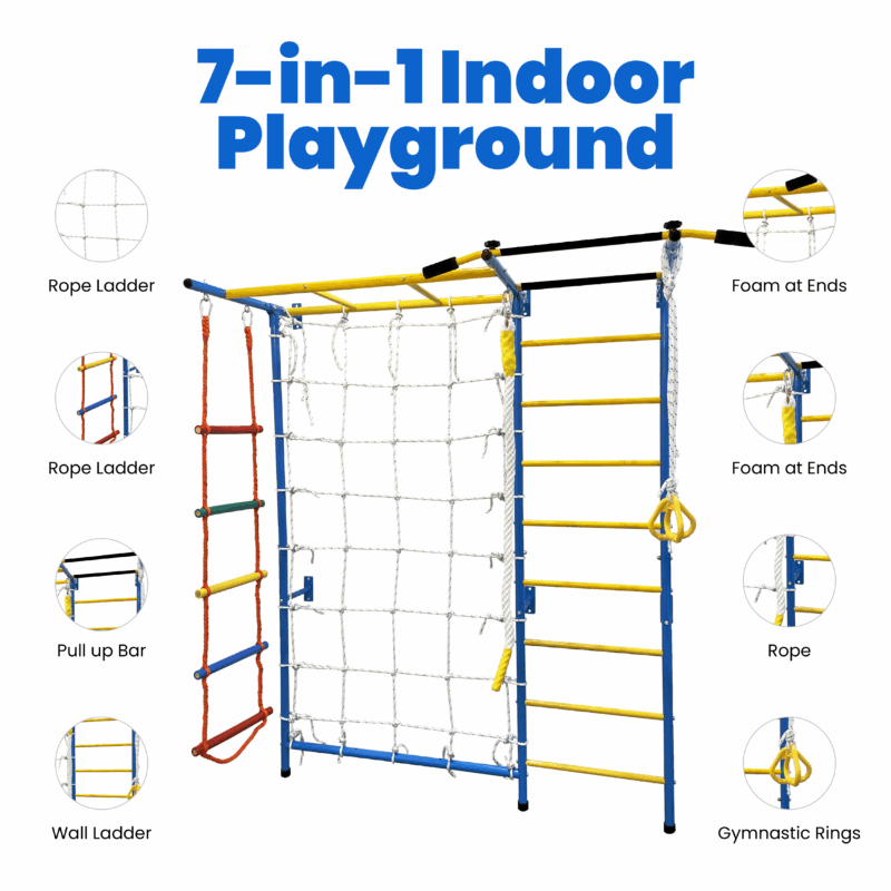 Funphix 7 In 1 Swedish Ladder Wall Gym Set – Large - Funphix