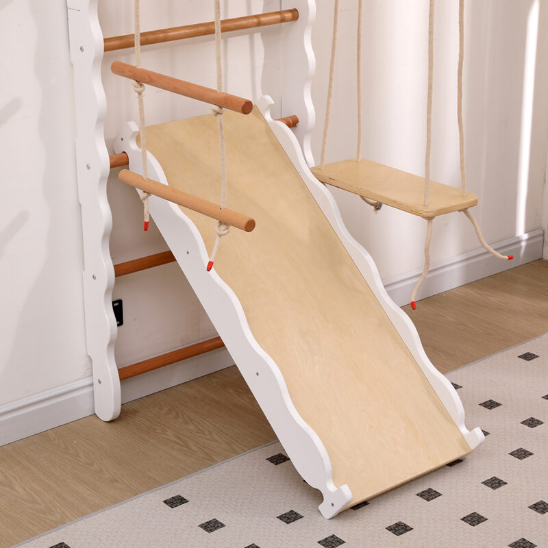 Funphix 8-in-1 Wooden Indoor Jungle Gym Swedish Ladder Playset ...